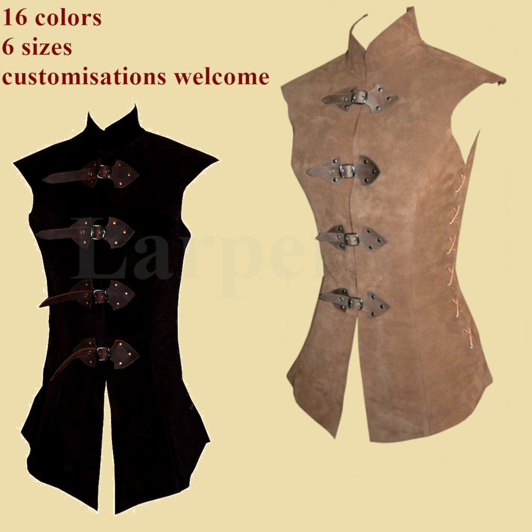 Long Leather Doublet for Women, Larp, Medieval - Etsy