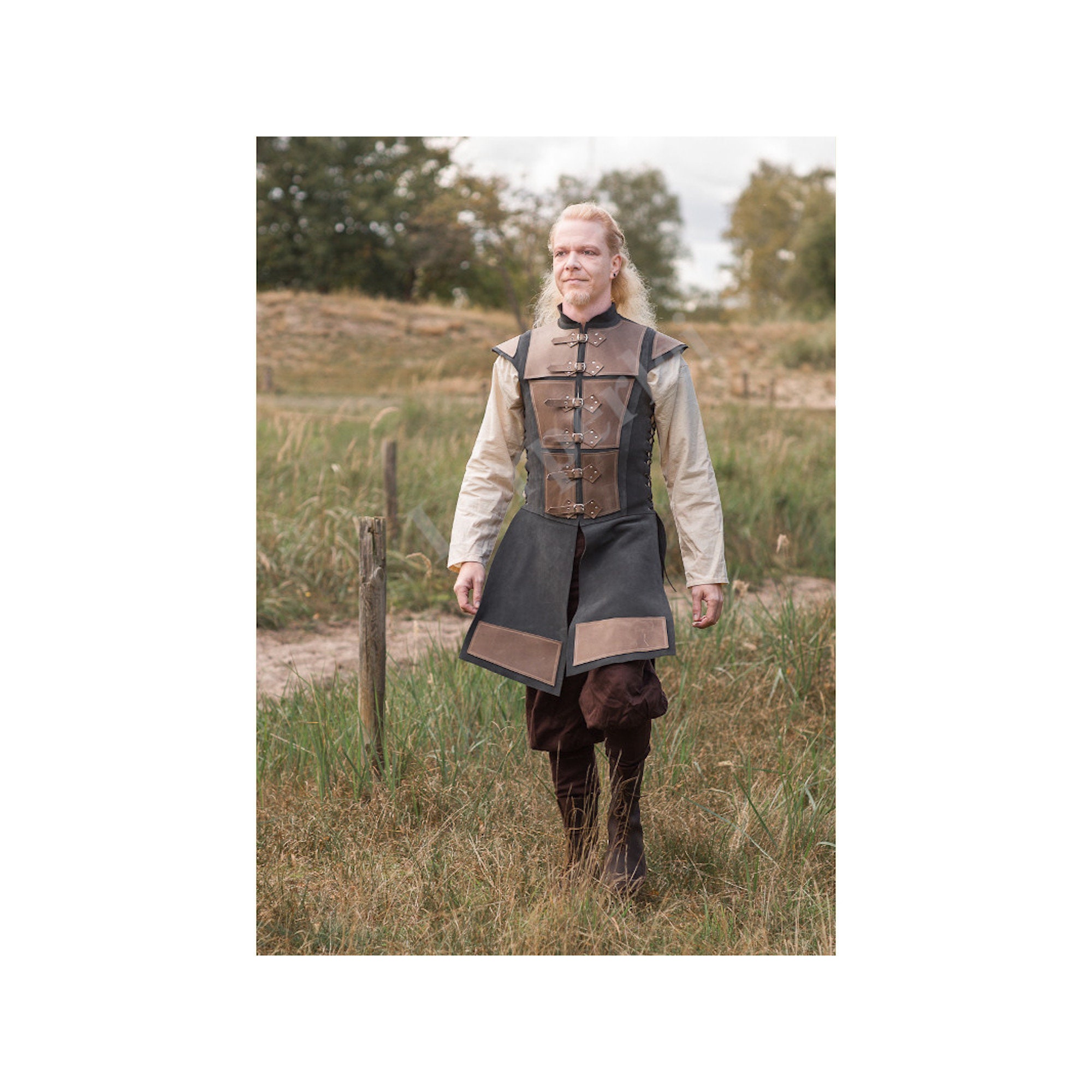 Reinforced Leather Surcoat for Men Larp Medieval | Etsy UK