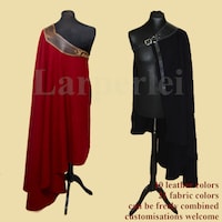 Renaissance One Shoulder Cape, Half Cape Decorated With Trims ...