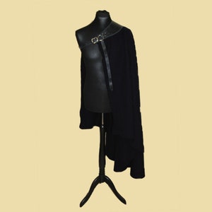 Wool Musketeer Cloak: Oiled Leather Half Cape, One Size - Etsy