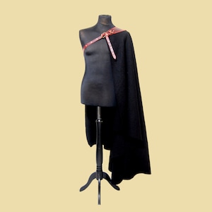 Wool Musketeer Cloak: Oiled Leather Half Cape, One Size - Etsy