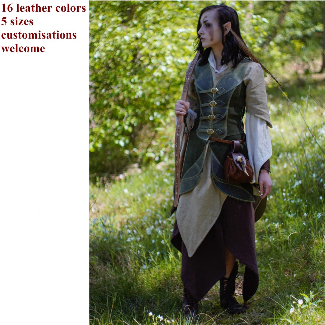 Elven Leather Surcoat for Women, Larp, Fantasy - Etsy