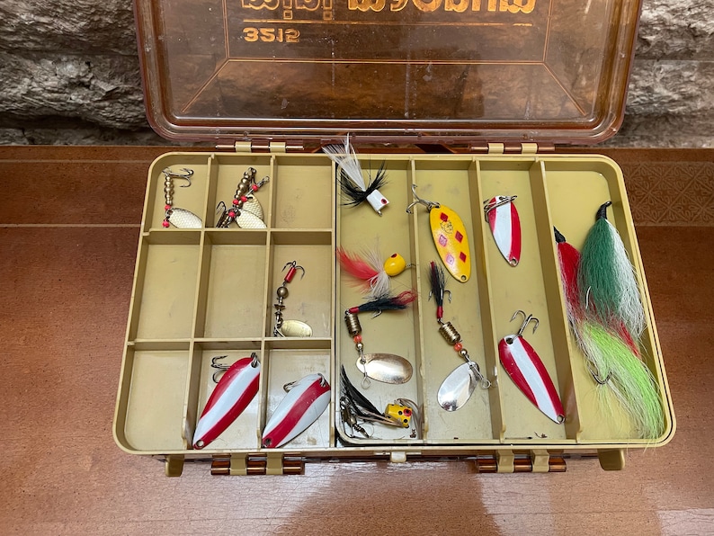 Vintage Mini Magnum Tackle Box With Vintage Lures | Etsy