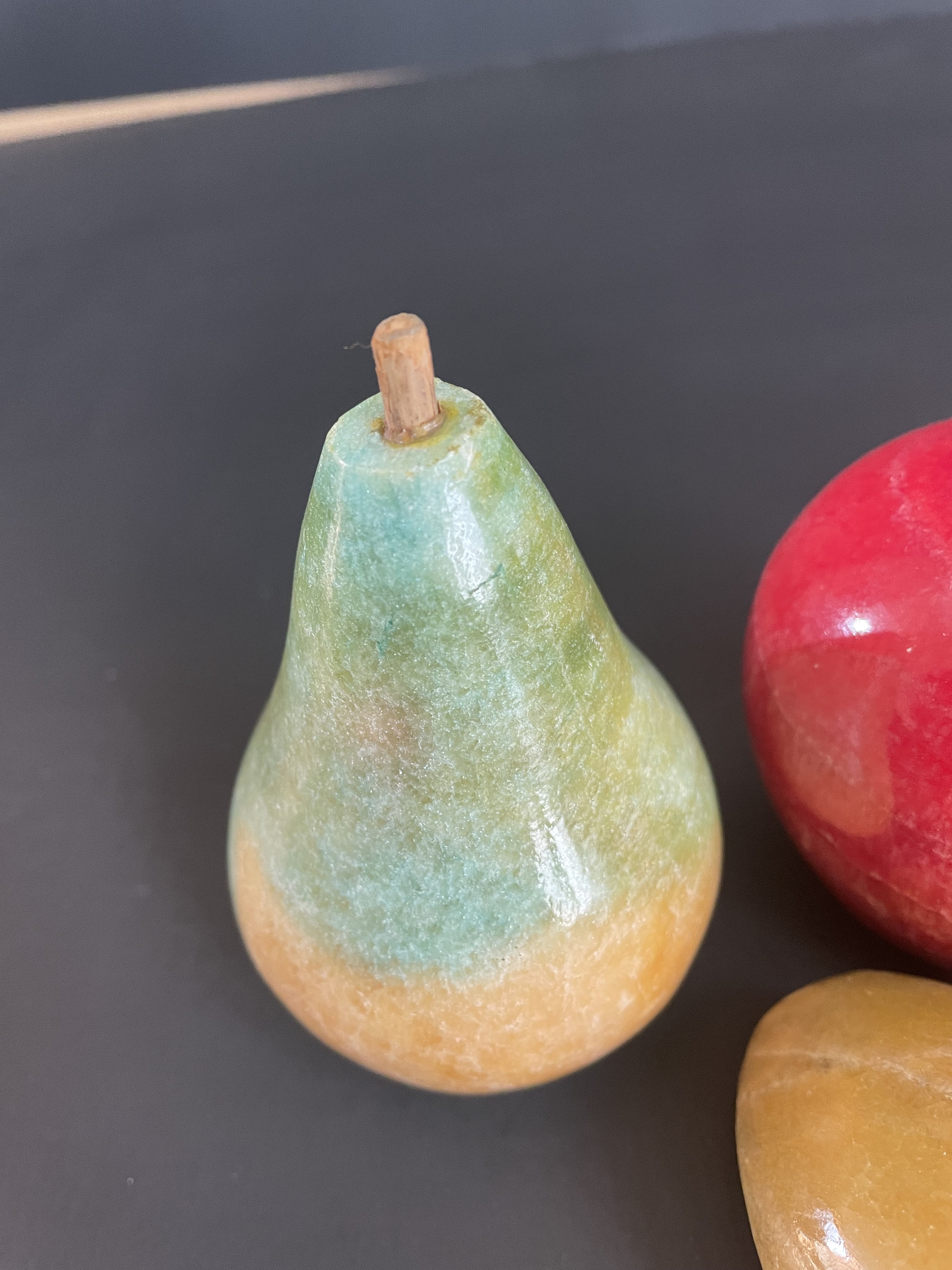 Vintage Alabaster Apple, Green Pear, Red Pear and a Mango - Etsy