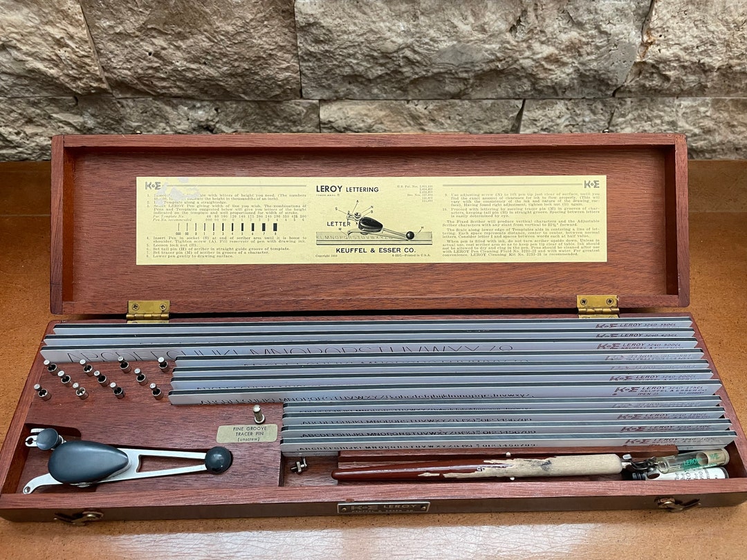 Vintage K&E LEROY Lettering Set Drafting Wooden Ccase - Etsy