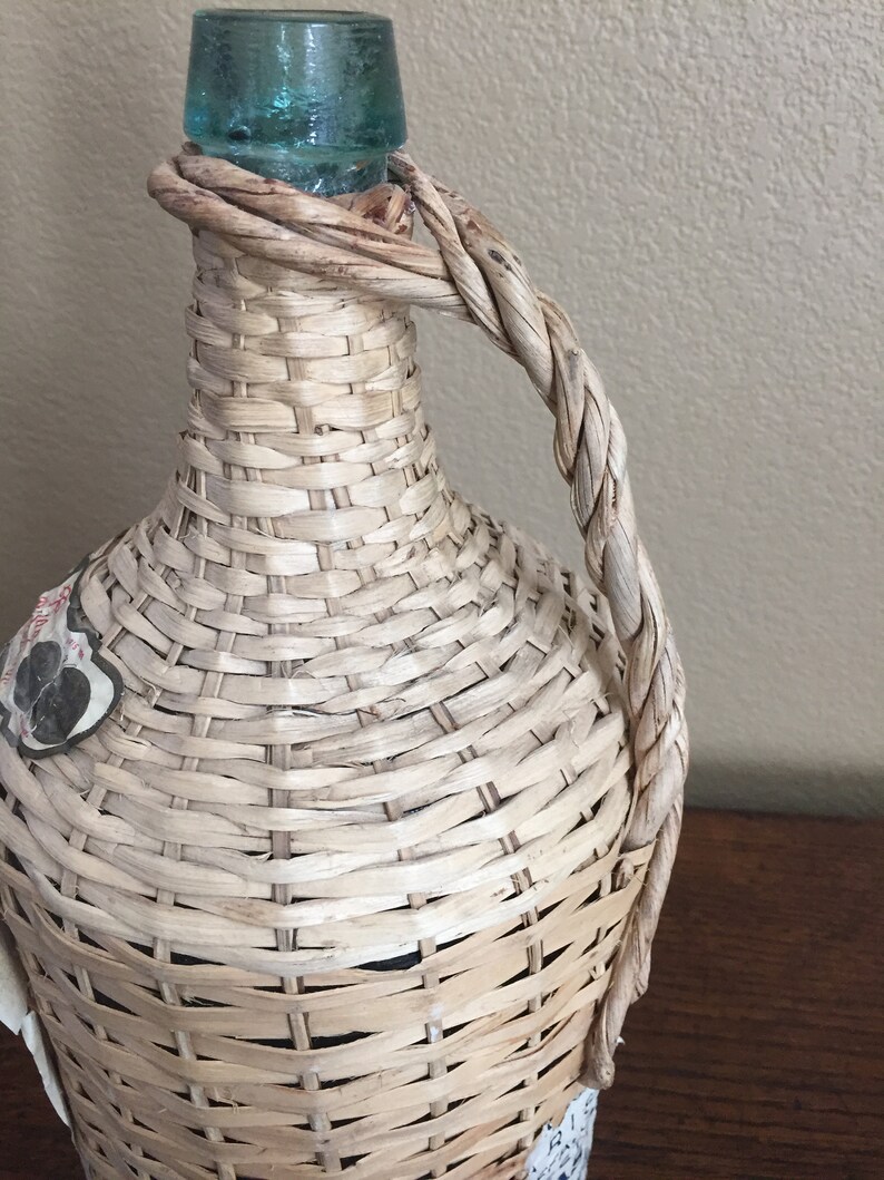Vintage Wicker Encased Bacardi Rum Bottle Large Size Demijohn - Etsy
