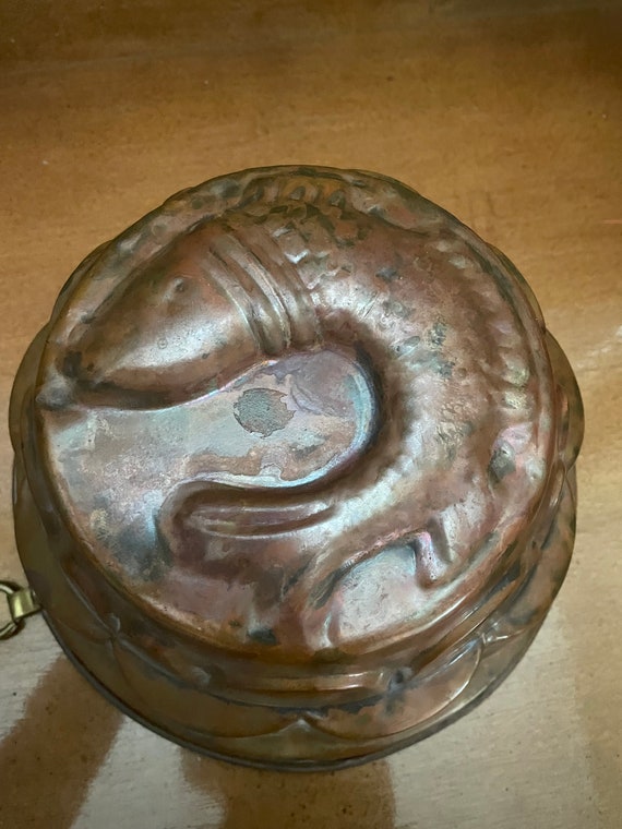 Vintage Possibly an Antique Copper Round Fish Mold | Etsy