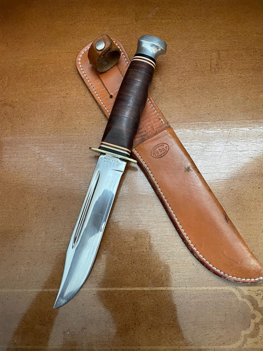 Vintage KA BAR Hunting Knife 1207 Fixed Blade With Sheath - Etsy