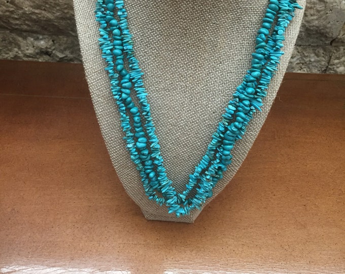 Vintage Native American Navajo Three Strand Turquoise Necklace***sale ...