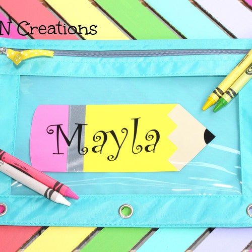 Personalized Pencil Pouch Monogram Pencil Case Back to - Etsy