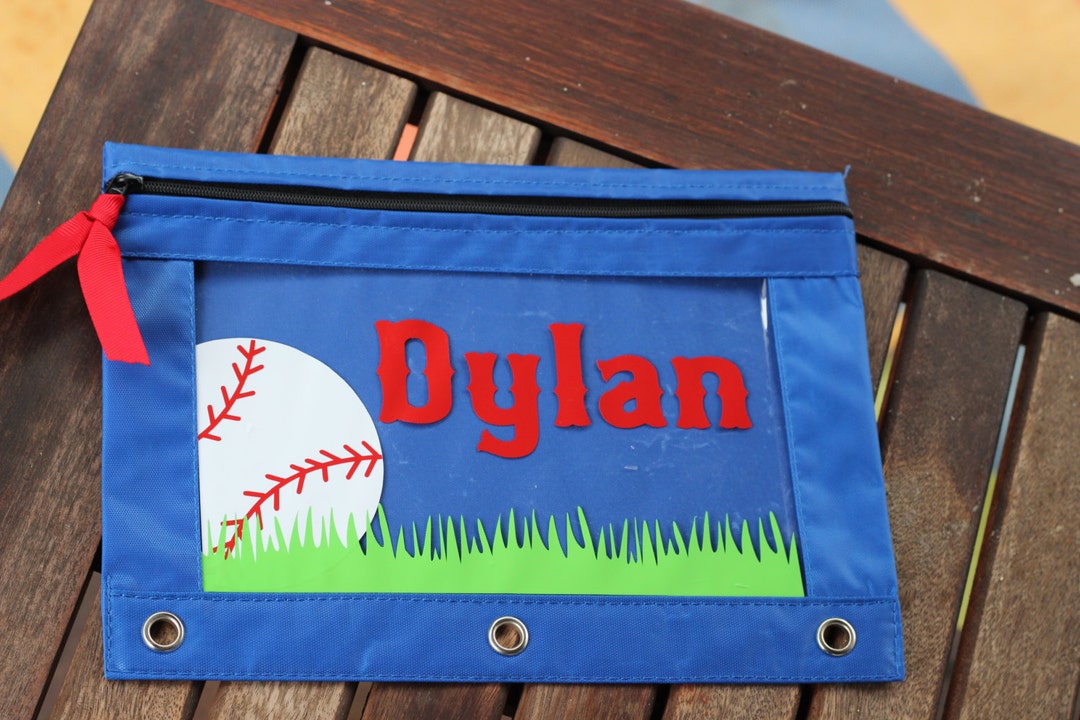 Personalized Baseball Pencil Pouch Monogrammed Pencil Pouch Back to ...