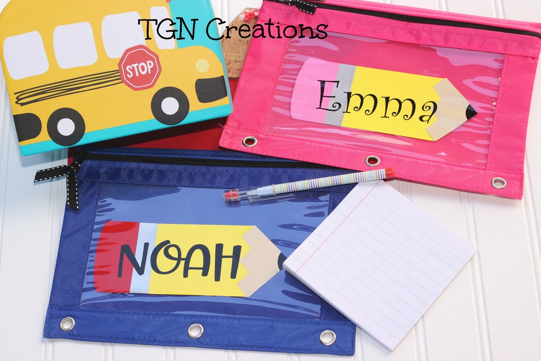 Personalized Pencil Pouch Monogram Pencil Back to School - Etsy