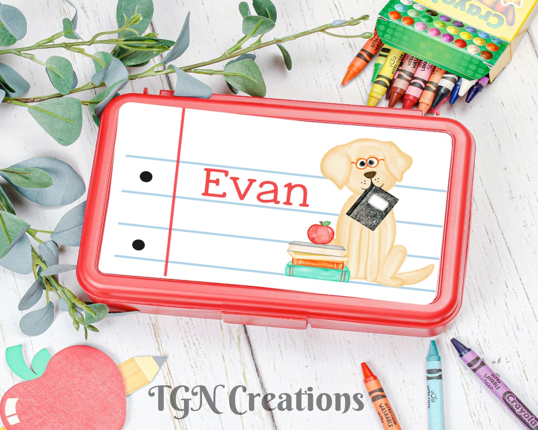 Personalized Back to School Pencil Box, Back to School Supplies, Dog ...