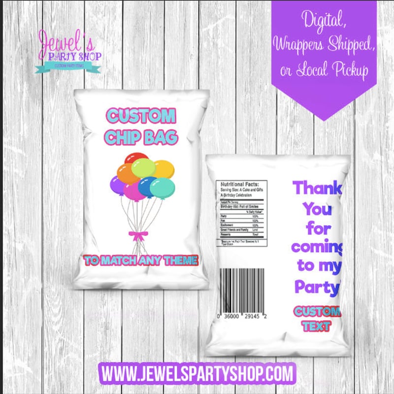 Custom Chip Bags - Etsy