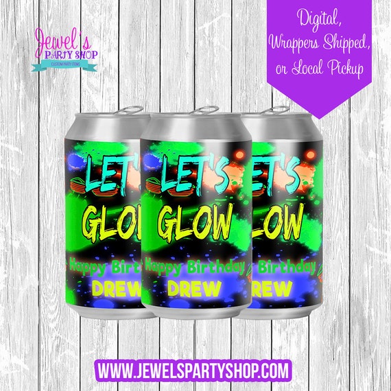 Lets Glow Can Soda Wrappers, Printed and Shipped! Custom Glow Can Soda ...