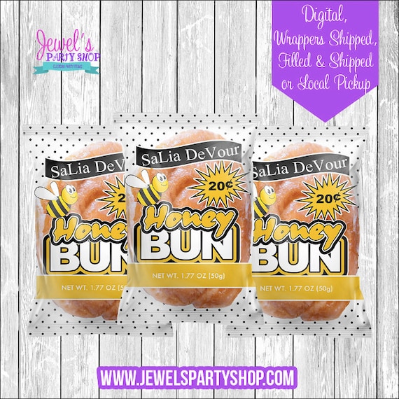 Bumble Bee Digital Honey Buns, Printed and Shipped! Bumble Bee Honey Bun Wrappers! Bumble Bee ...