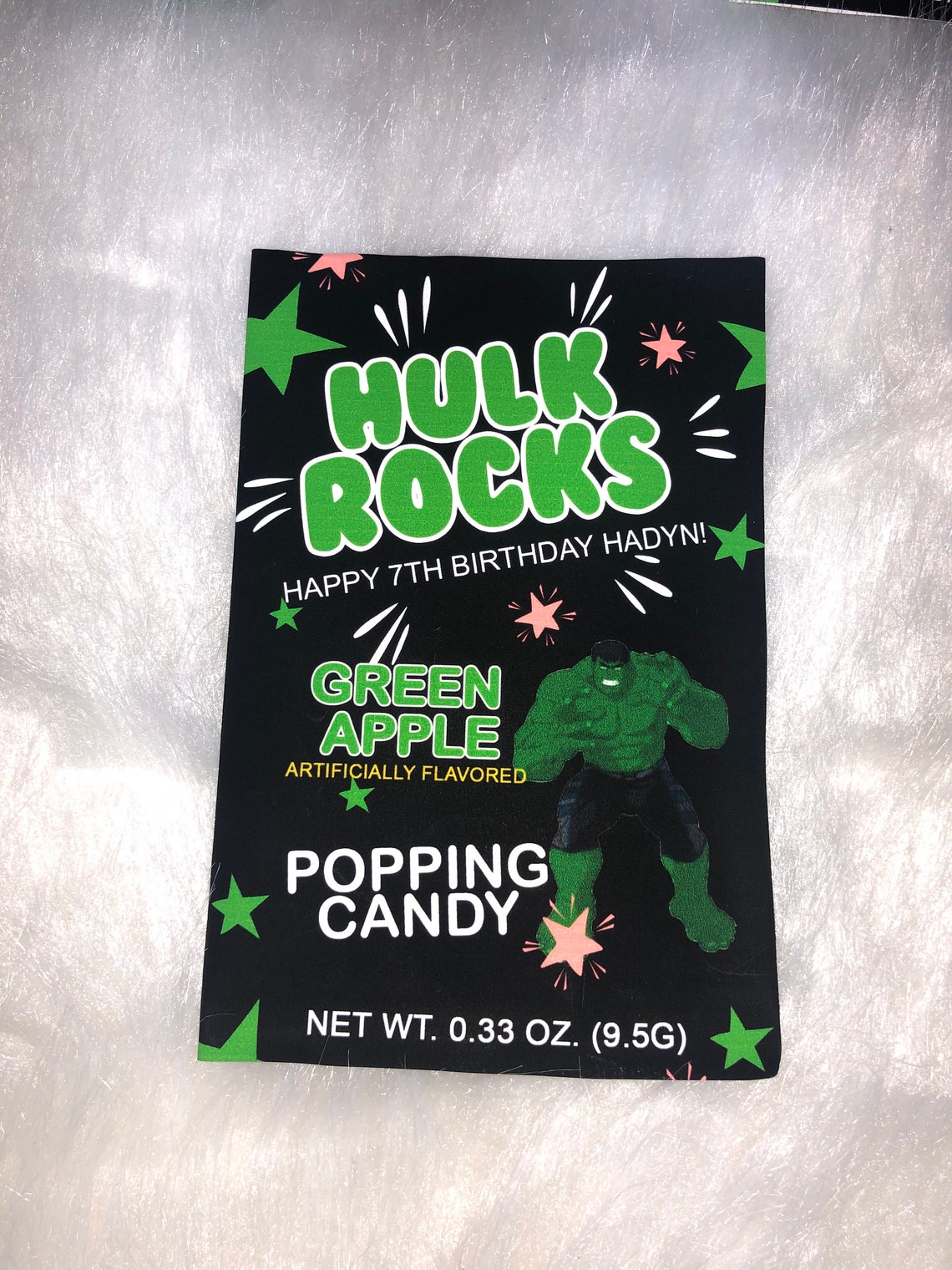 Hulk Custom Pop Rocks Candy Printed and Shipped Custom Pop - Etsy