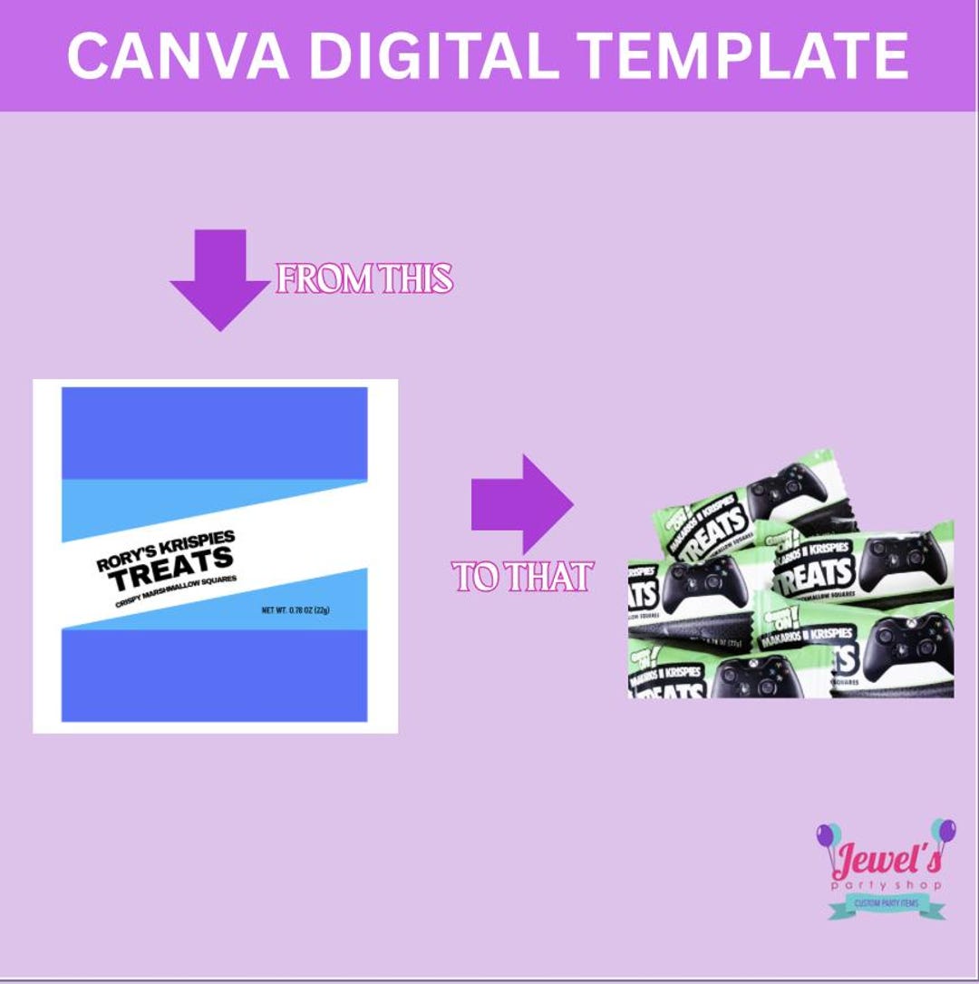 CANVA Custom Rice Krispies DIGITAL Template, INSTANT! Custom Rice ...