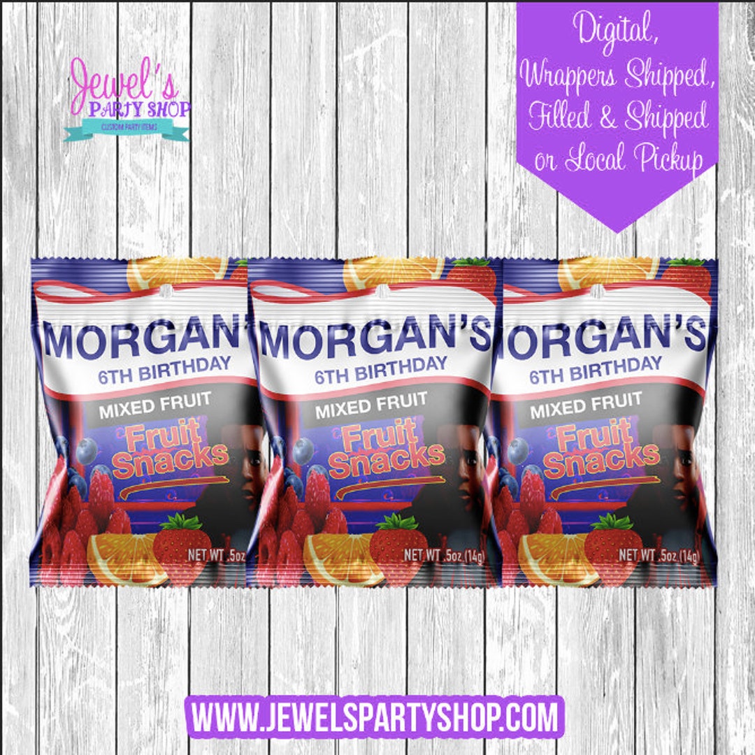 Miles Morales Custom Fruit Snacks, Printed and Shipped Custom Fruit ...