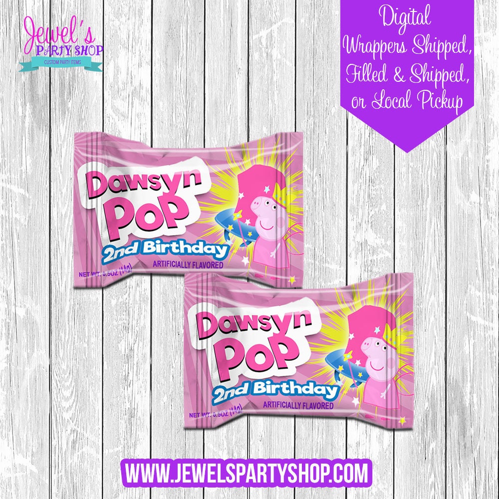 Peppa Pig Custom Ring Pops Printed and Shipped Custom Ring | Etsy