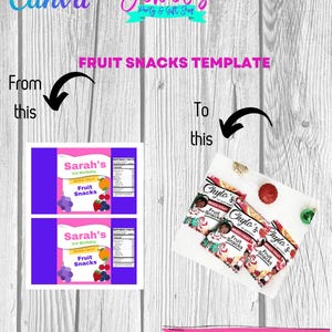 CANVA Custom Fruit Snacks DIGITAL Template, INSTANT! Custom Fruit Snack ...