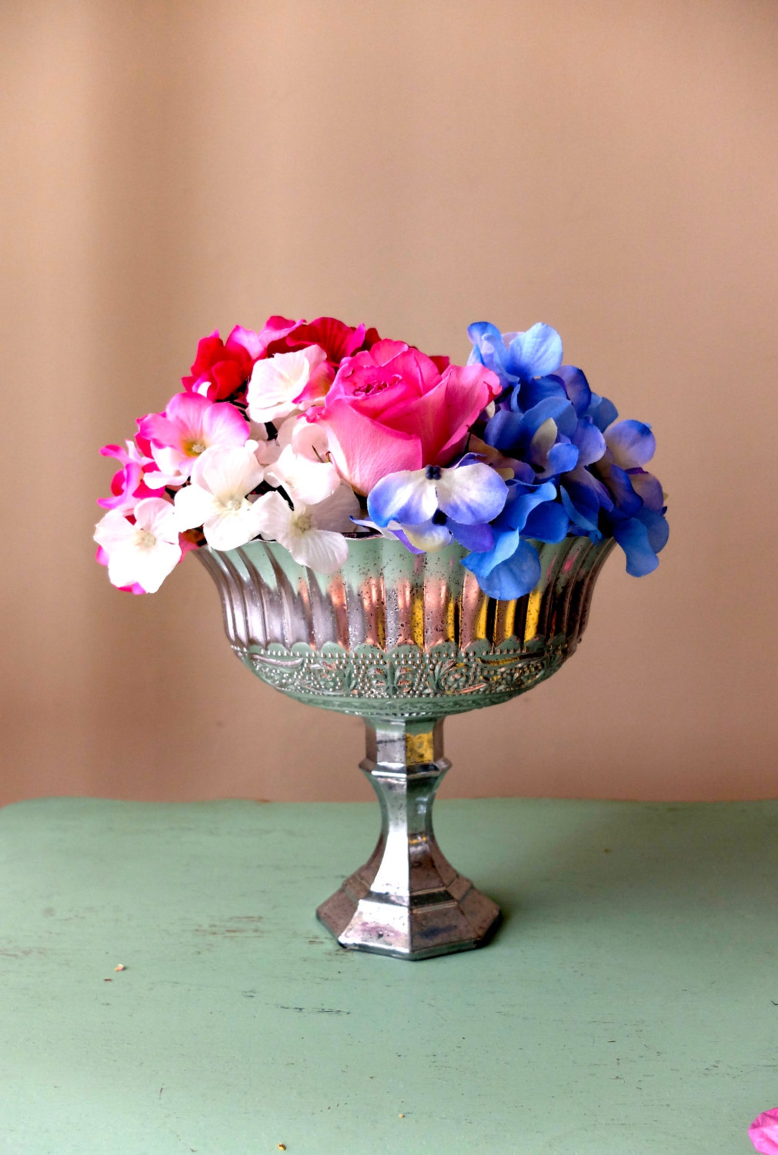 Large Mercury Glass Vase Mirrored Vase Mercury Glass Wedding Vases ...