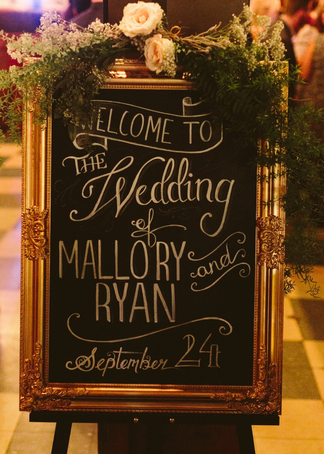 Beautiful Antique Vintage Gold Chalkboard Framed Chalk Board Wedding ...