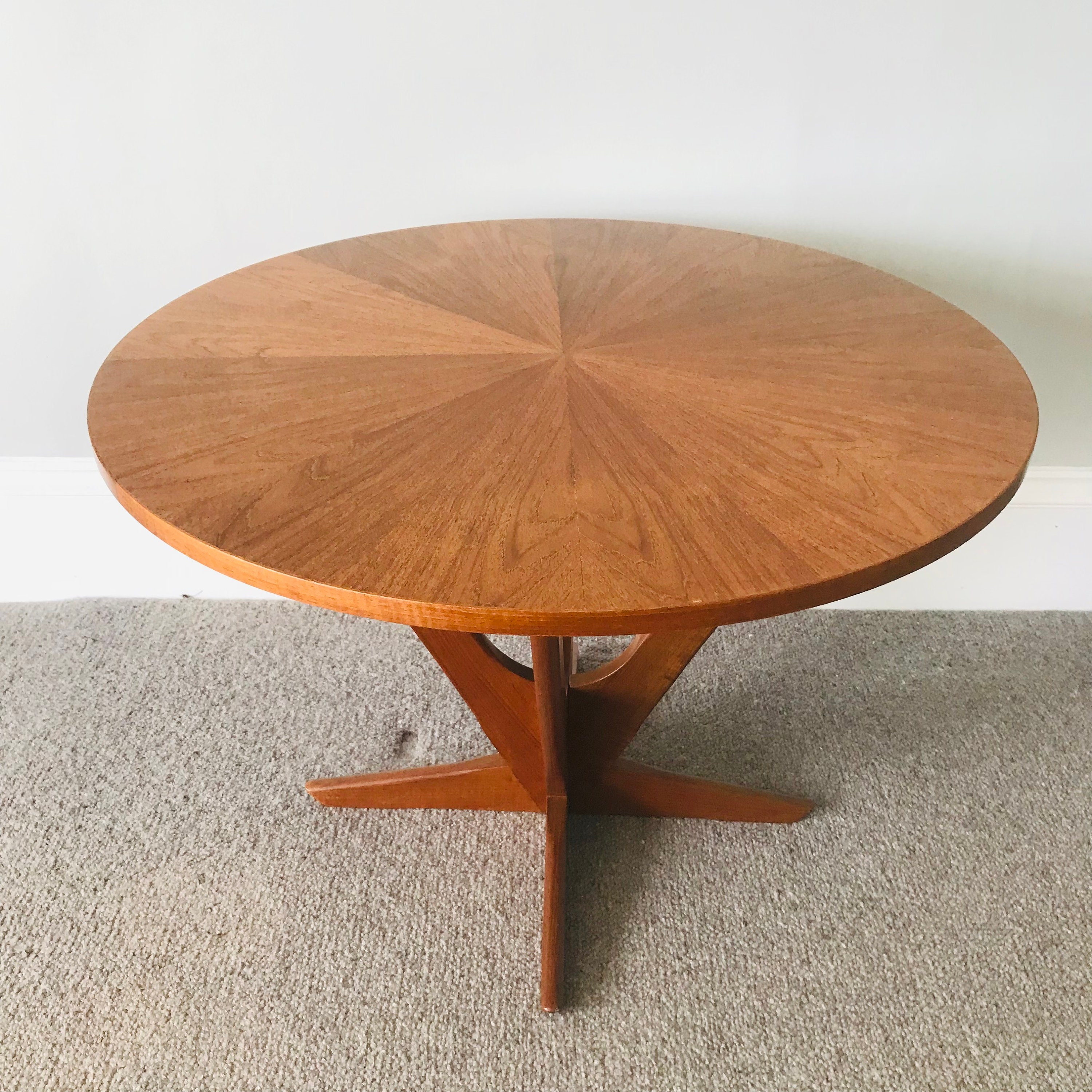 Mid Century Coffee Table Starburst Design Teak Coffee Table - Etsy