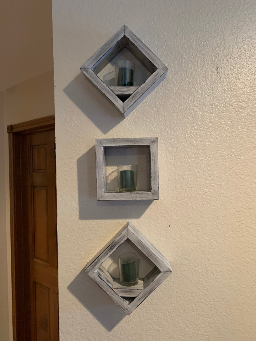 Rustic Wall Box Set, Wooden Wall Boxes, Decorative Wall Shelving ...