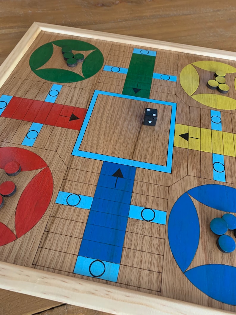 Parcheesi Game Board, Old Fashioned Game Board, Solid Wood Game Board ...