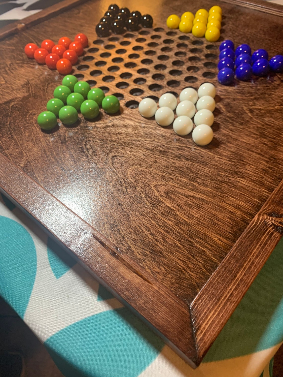 Chinese Checkers Game Board With Marbles Marble Games | Etsy