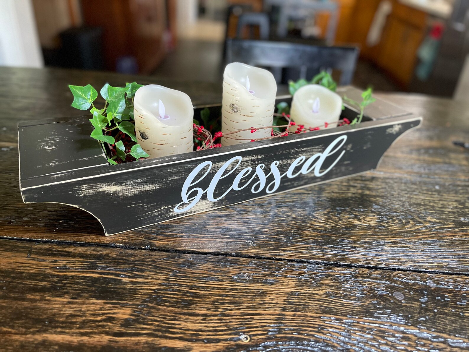 Thankful and Blessed Centerpiece Box Table Decor Rustic - Etsy