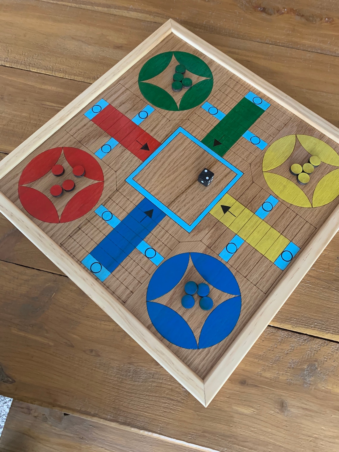 Parcheesi Game Board, Old Fashioned Game Board, Solid Wood Game Board ...