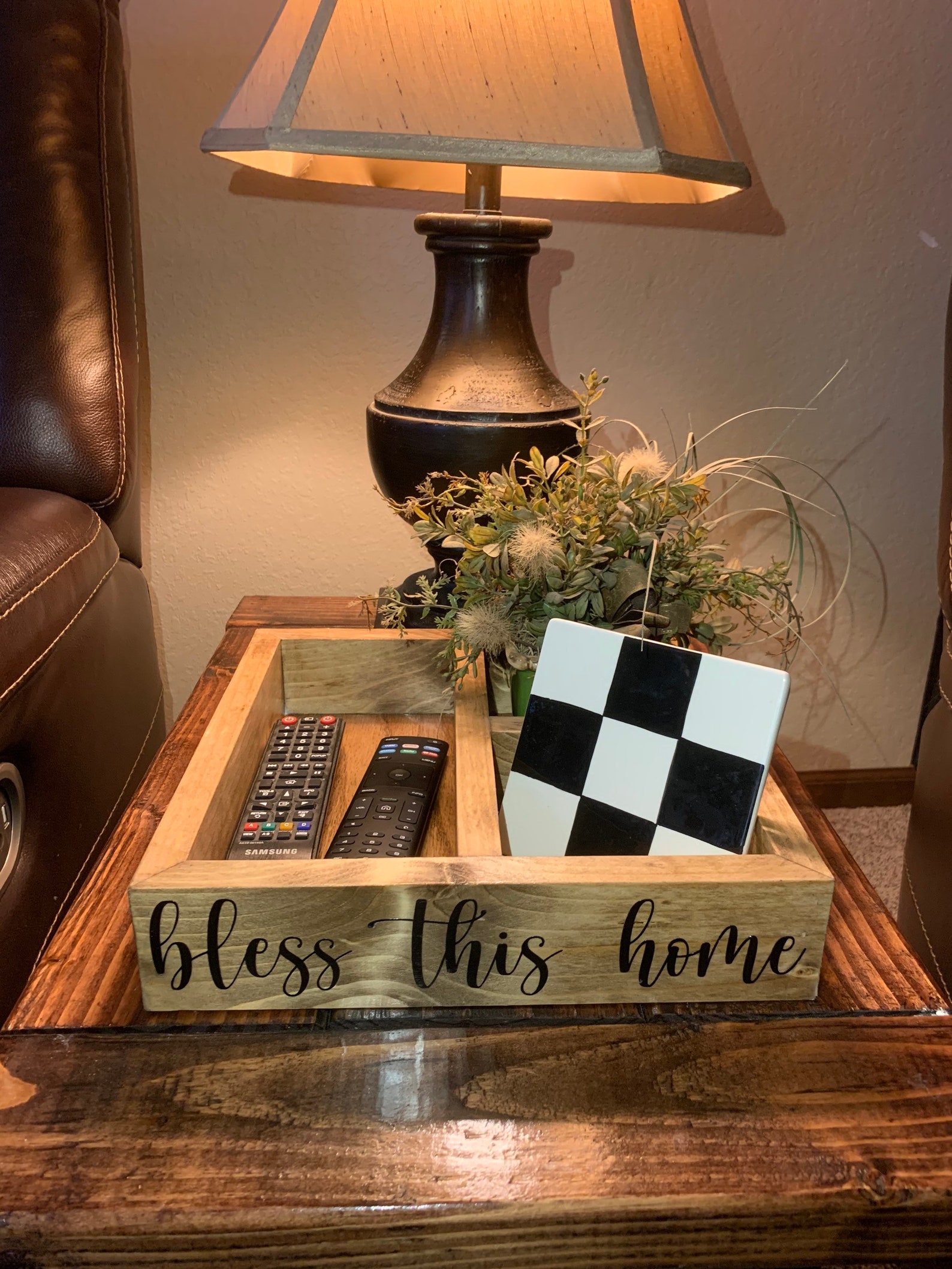 Remote control storage caddy end table storage bedside table | Etsy