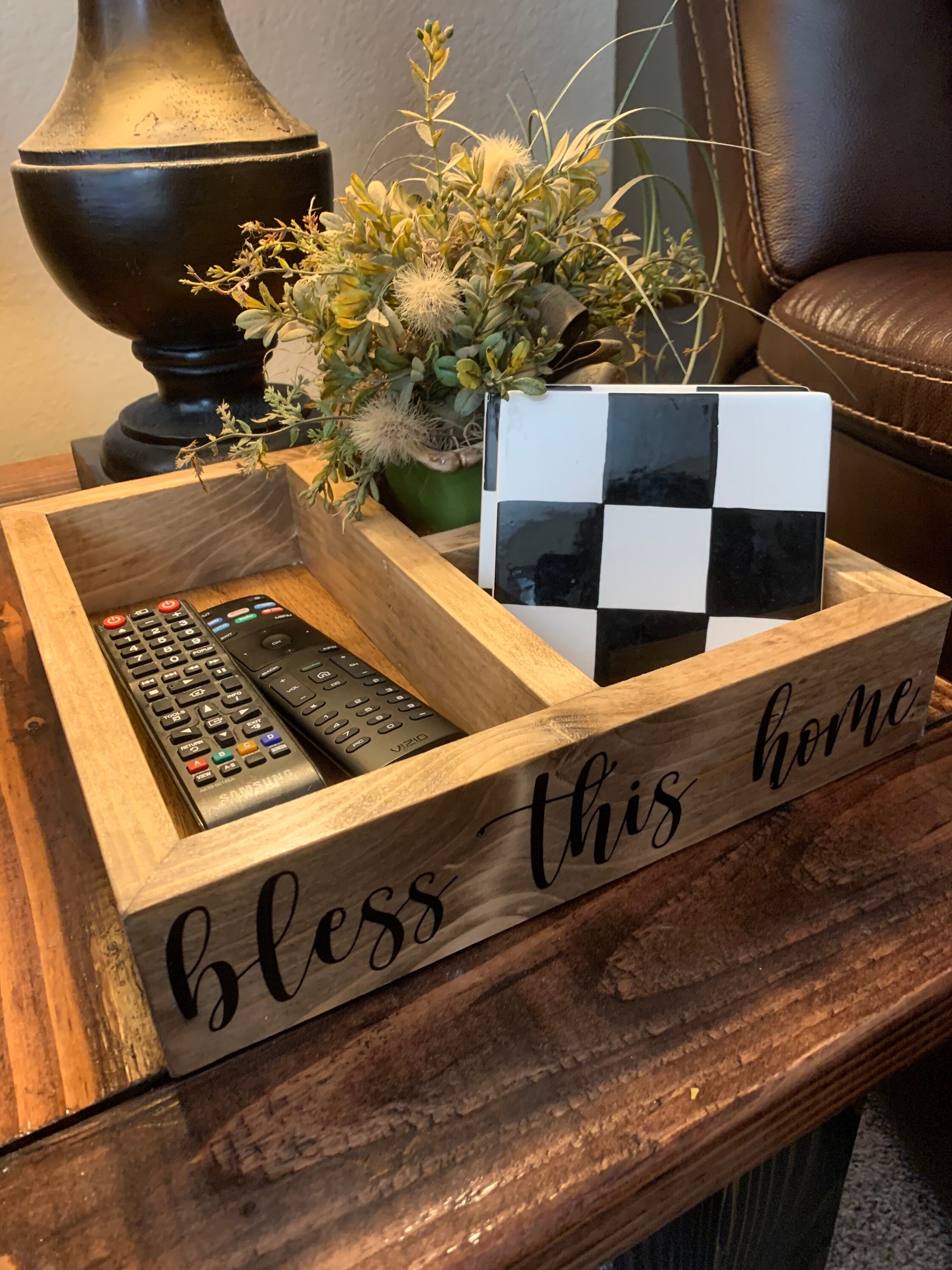 Remote control storage caddy end table storage bedside table | Etsy