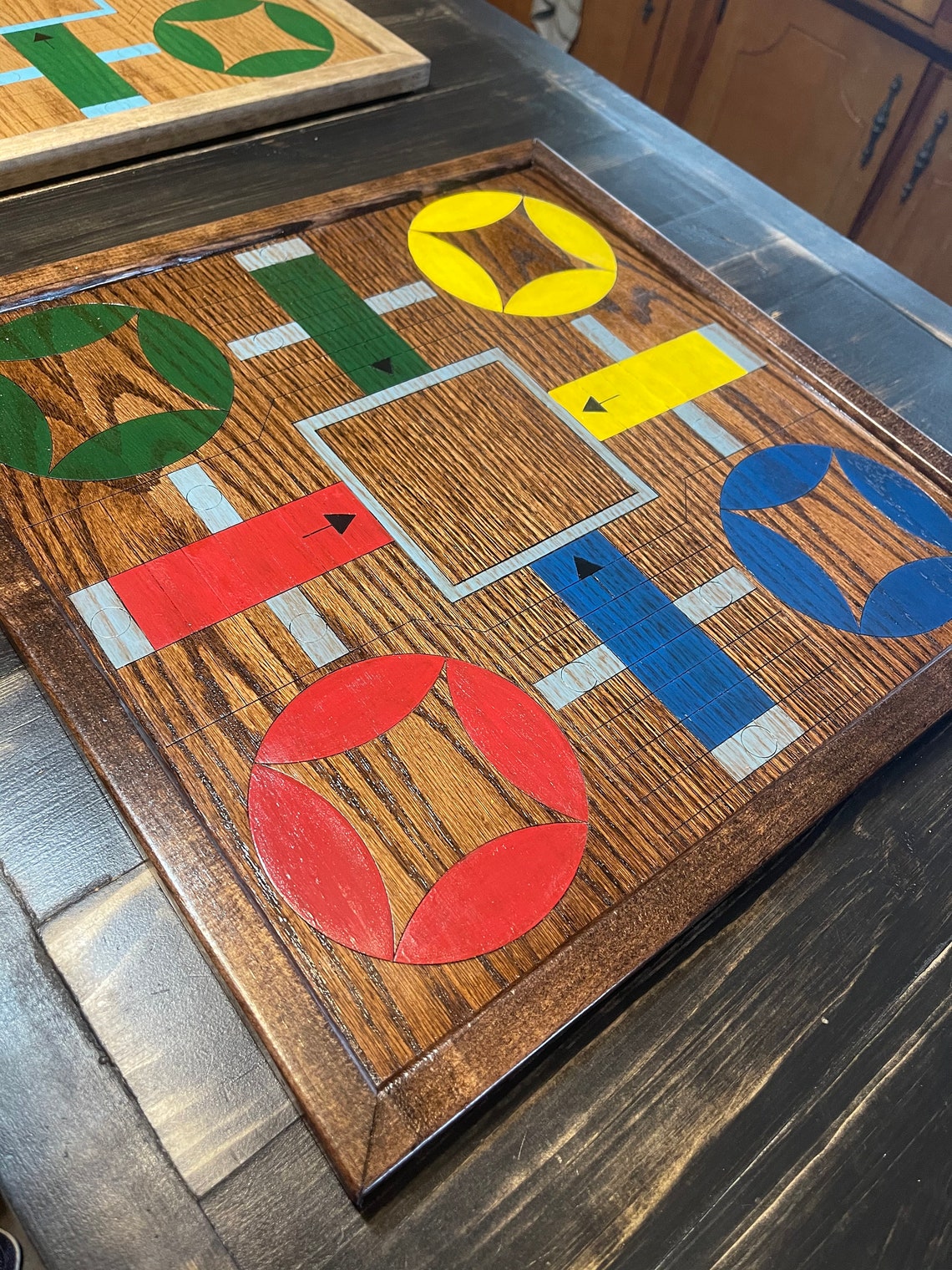 Parcheesi Game Board, Old Fashioned Game Board, Solid Wood Game Board ...