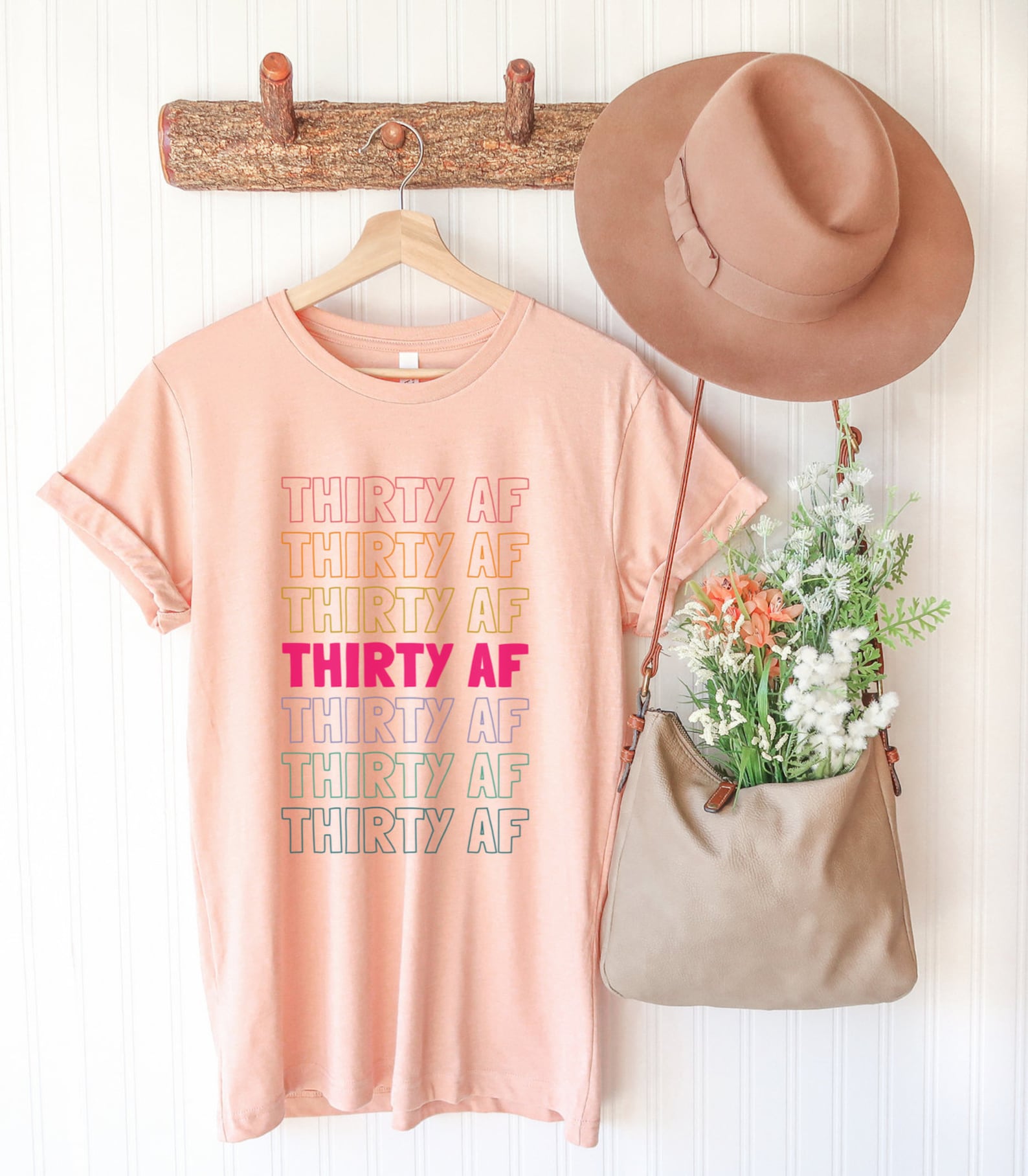 Thirty AF Shirt 30 Flirty and Thriving Tee 30th Birthday - Etsy