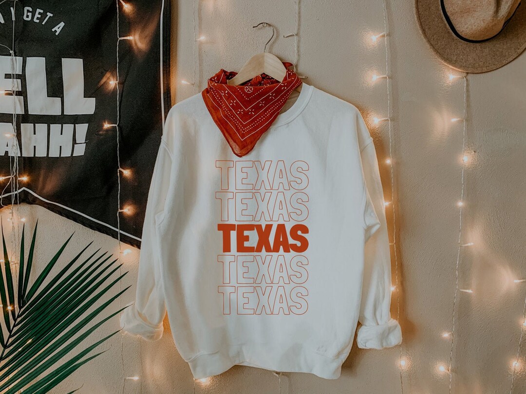 Sudadera de Texas Trendy TX Crewneck Minimalist Boho Southern Pullover ...