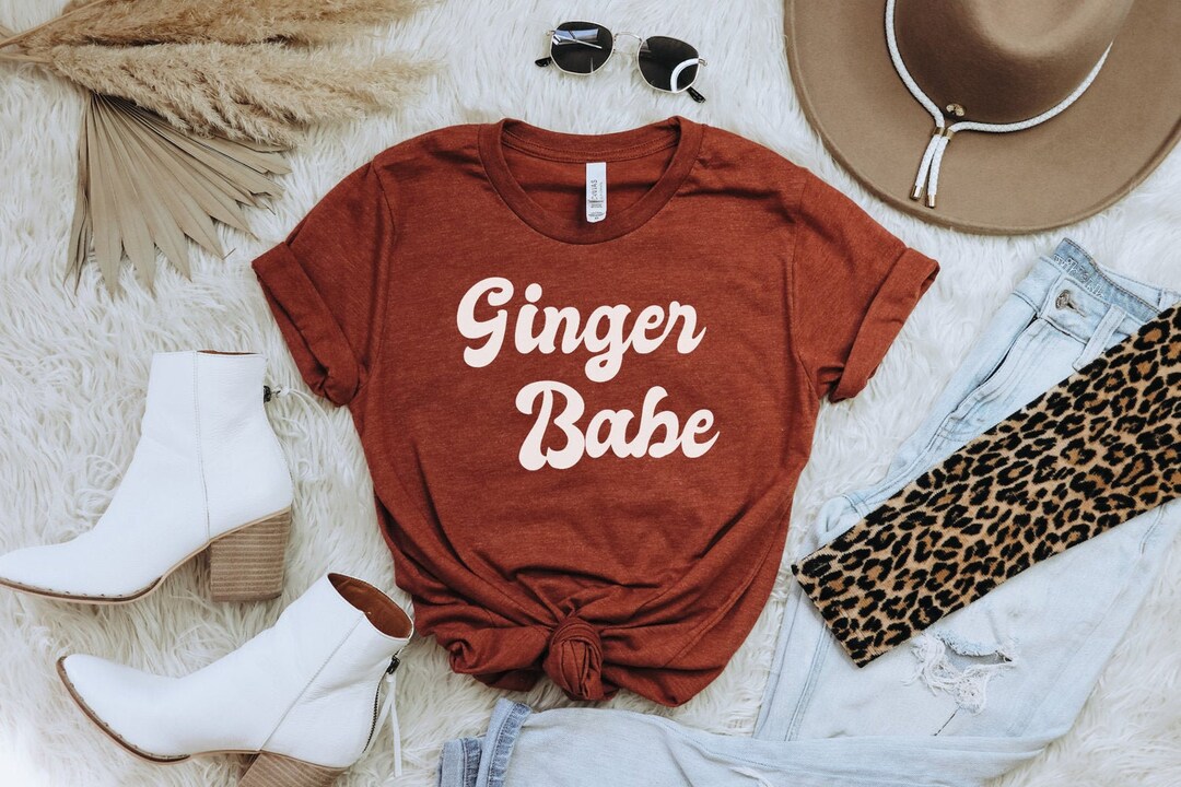 Ginger Babe Shirt Retro Redhead Tee Vintage Red Hair Sweatshirt Ginger ...