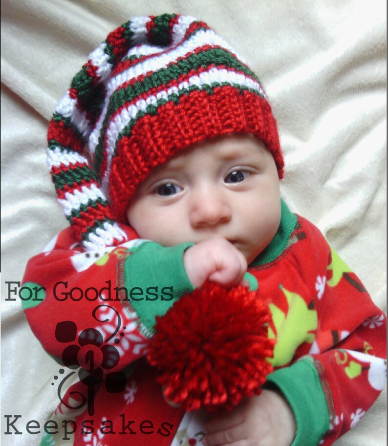 Chevron Baby Elf Stocking Hat PATTERN | Etsy
