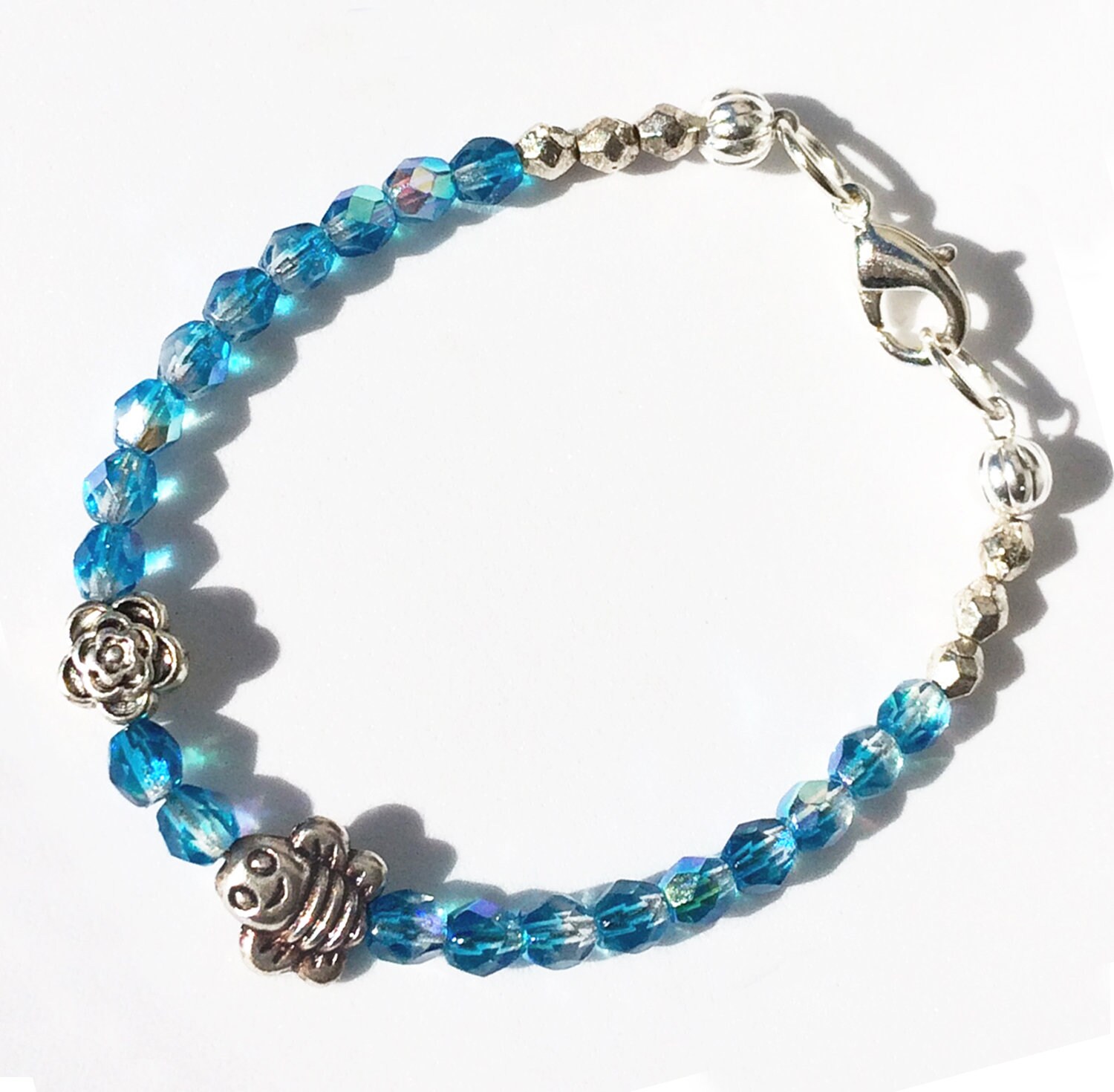 Bracelet 021 Fun Cute & Charming Happy Bee With Its Flower - Etsy