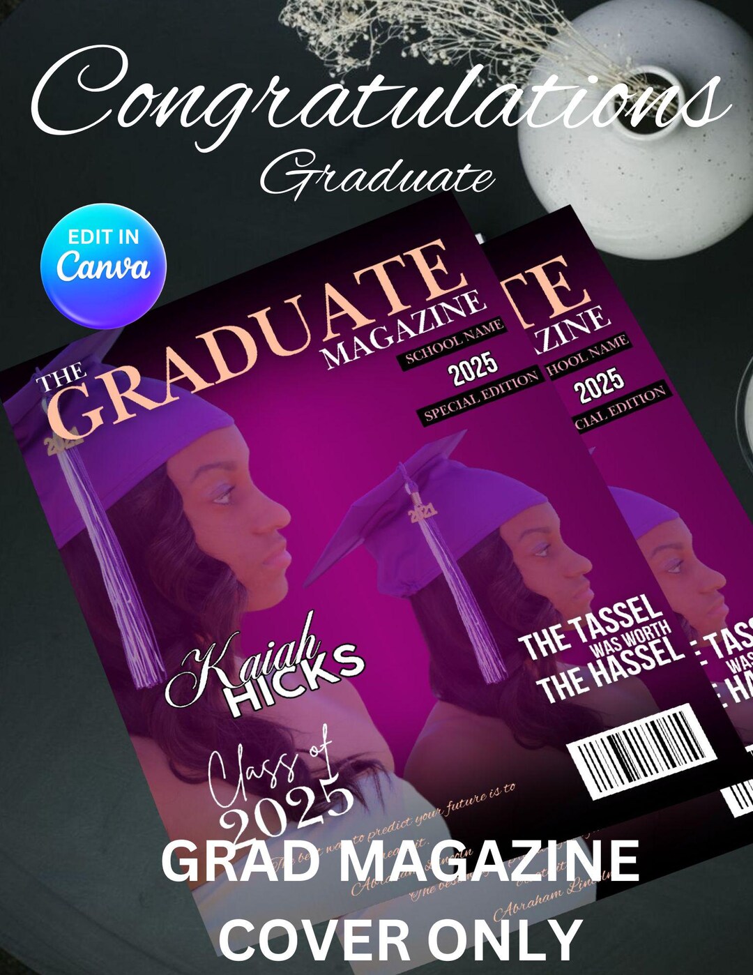 Purple Graduate Magazine Cover Only - Etsy