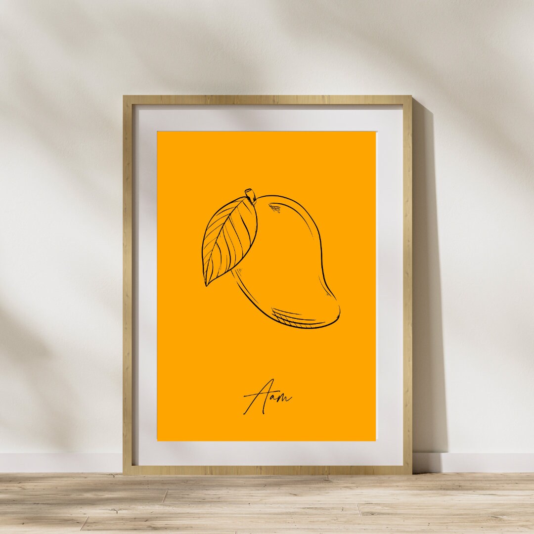 Minimalist Mango Print: Modern Kitchen Wall Decor (digital Download) - Etsy