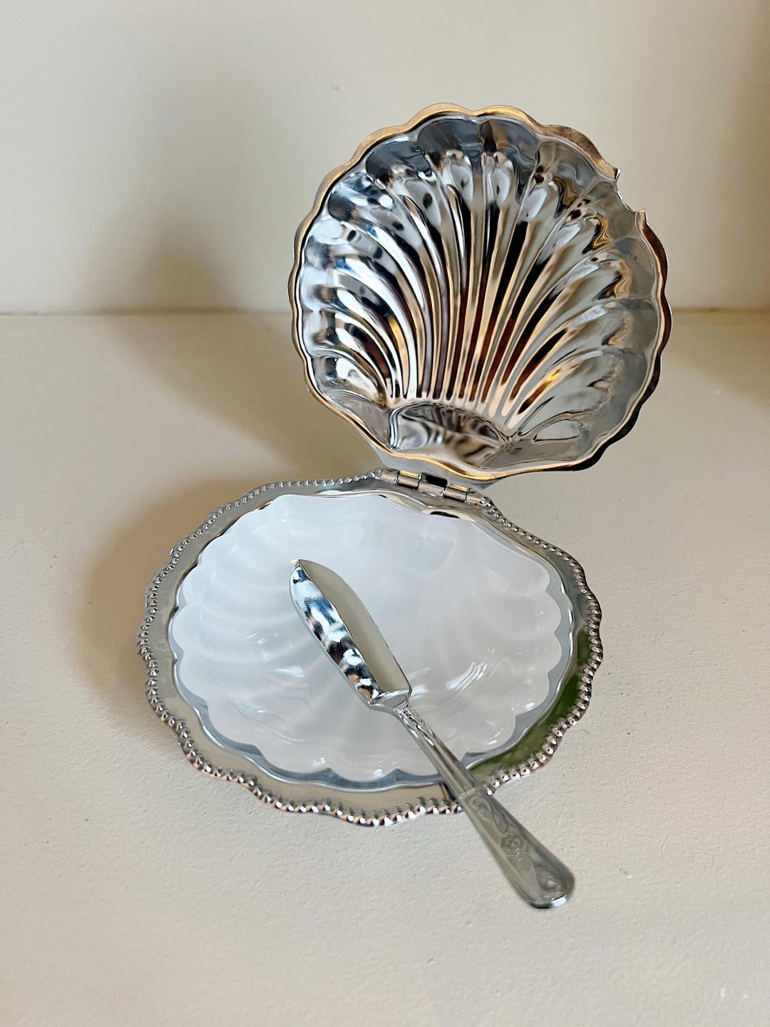Vintage Silver Chrome Scallop Clam Shell Dish Caviar Butter Jam - Etsy