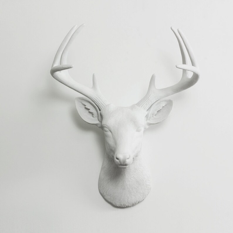 Faux Taxidermy White Deer Head Wall Mount by Wall Charmers™ - Etsy