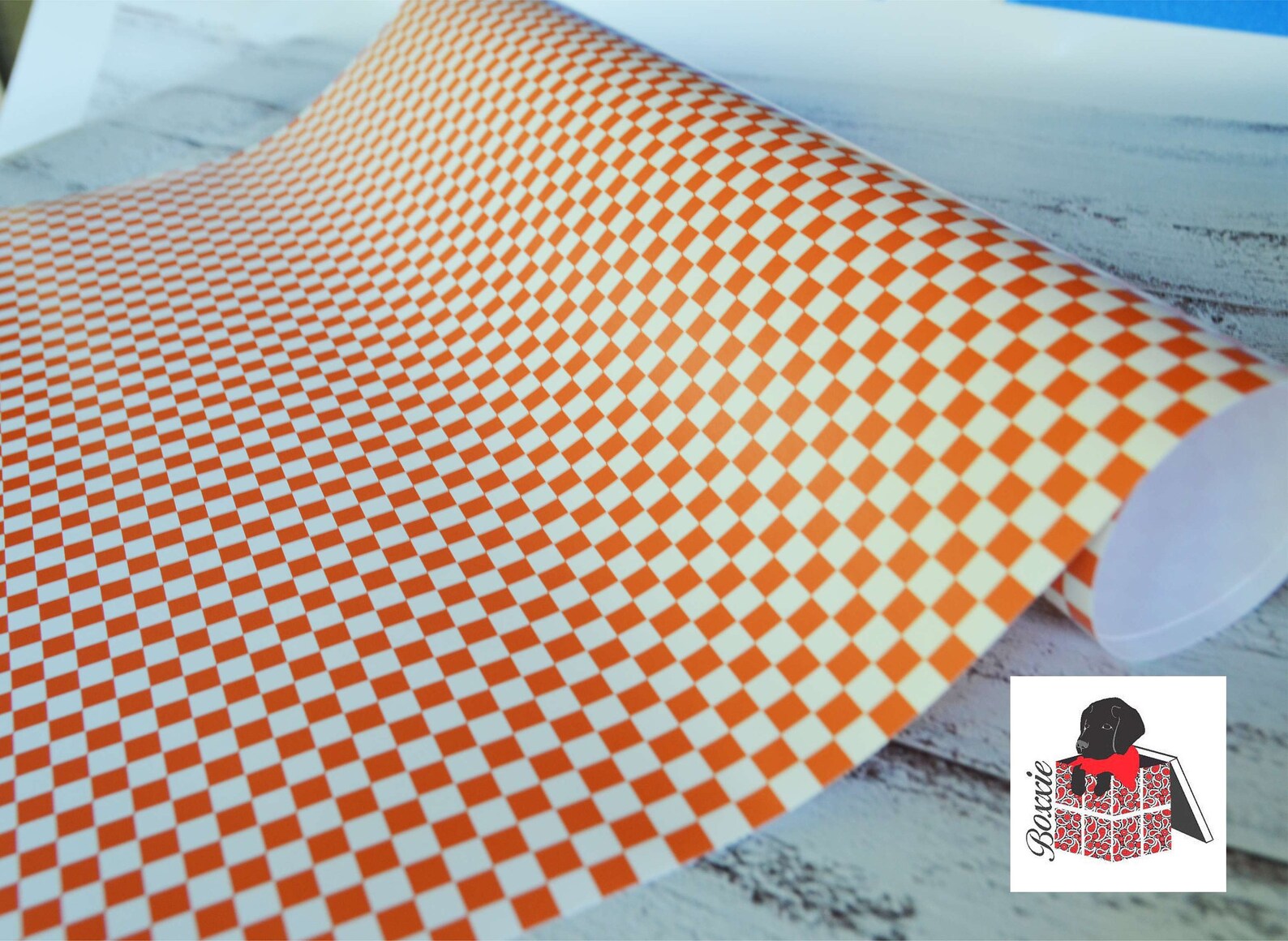 Orange Checkerboard Wrapping Paper Sheets Birthday Gift Wrap - Etsy