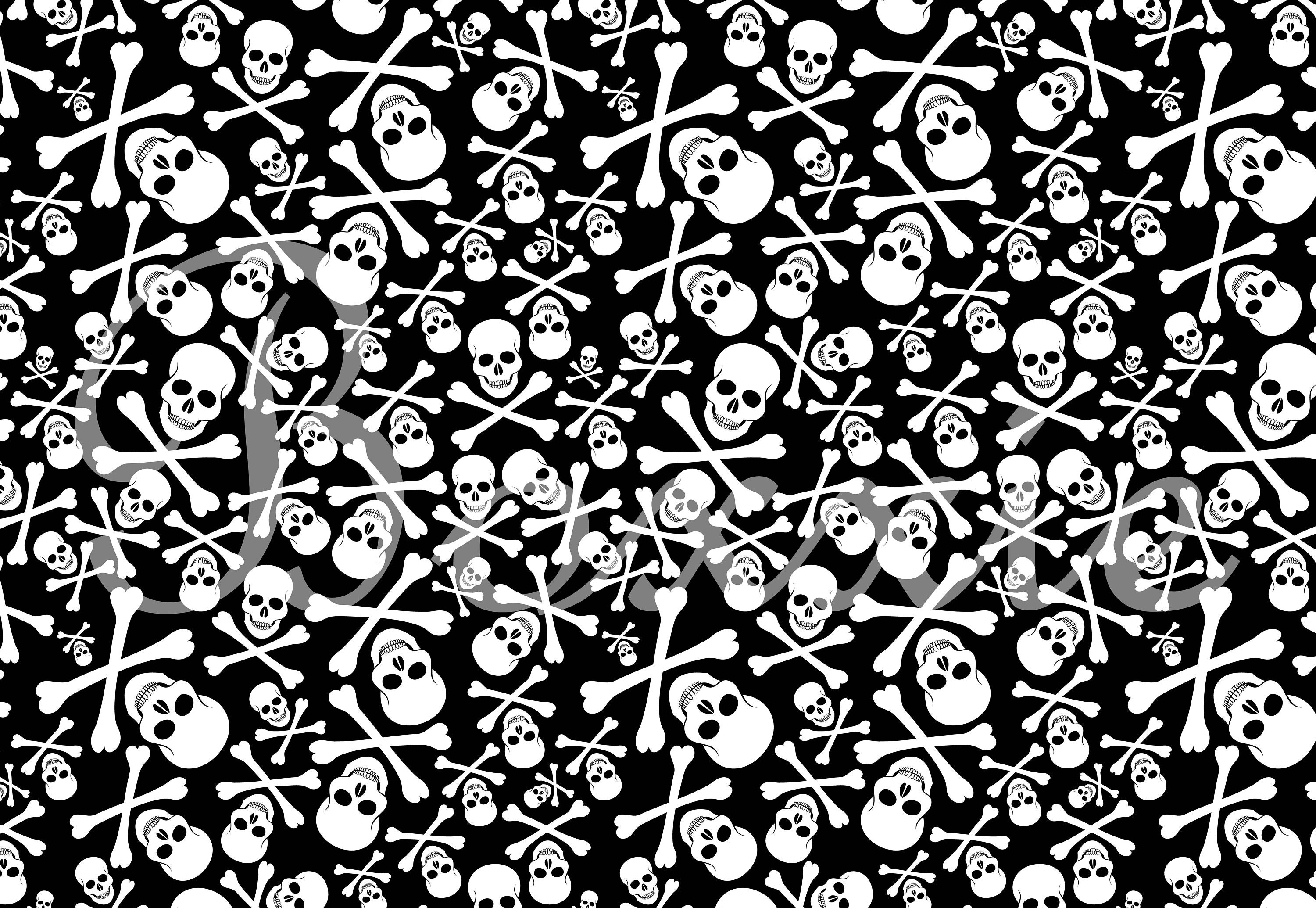 Skull Gift Wrap Paper Sheets Black and White Halloween - Etsy