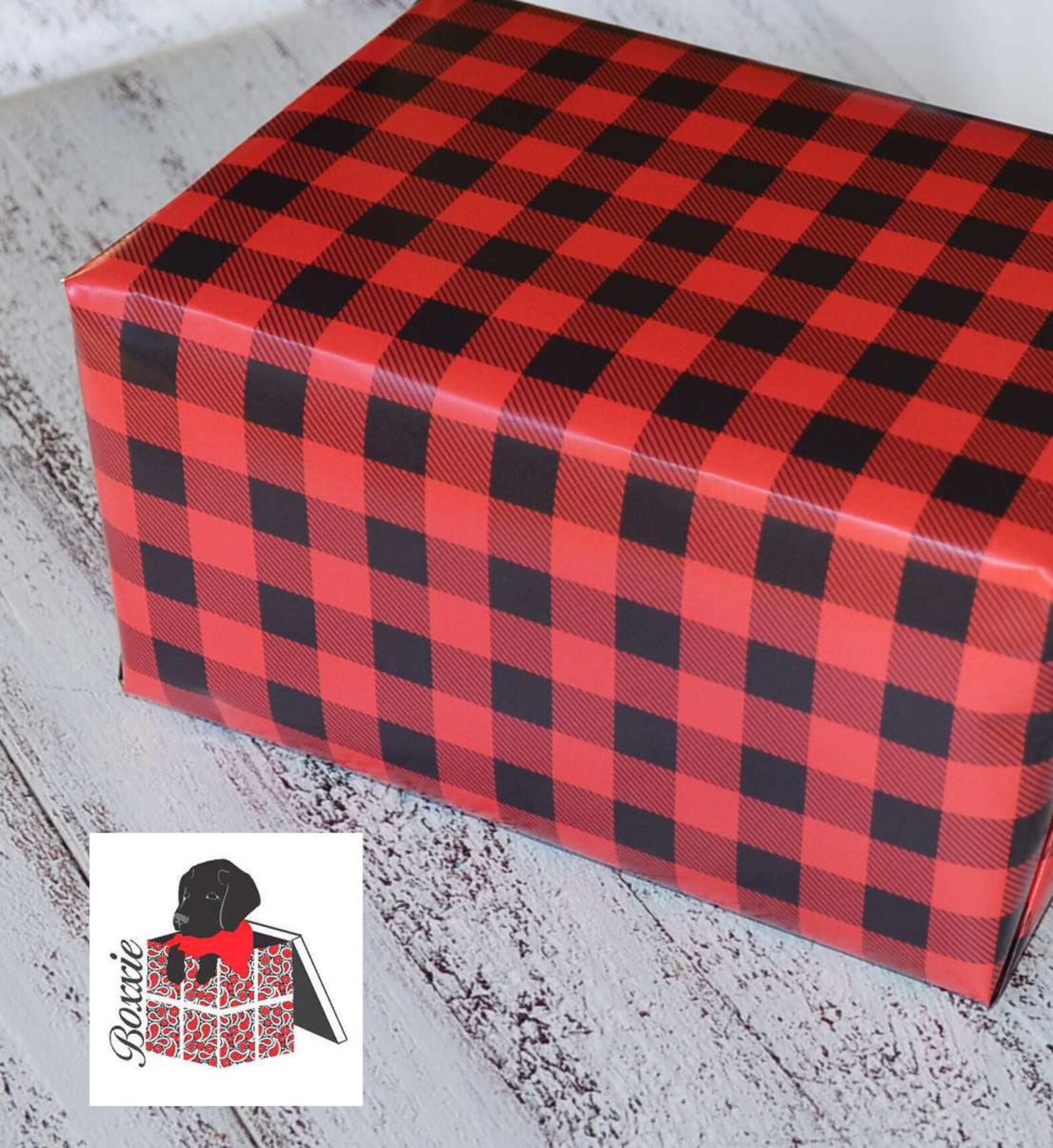 Red Buffalo Plaid Wrapping Paper Sheets Lumberjack Christmas Gift Wrap ...