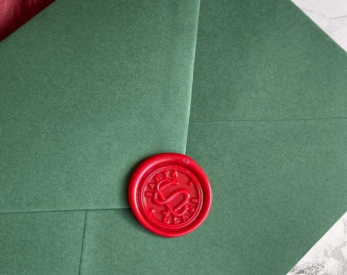 Red Santa Clause Monogram Logo Wax Seal Stamp With Sticker / Christmas ...