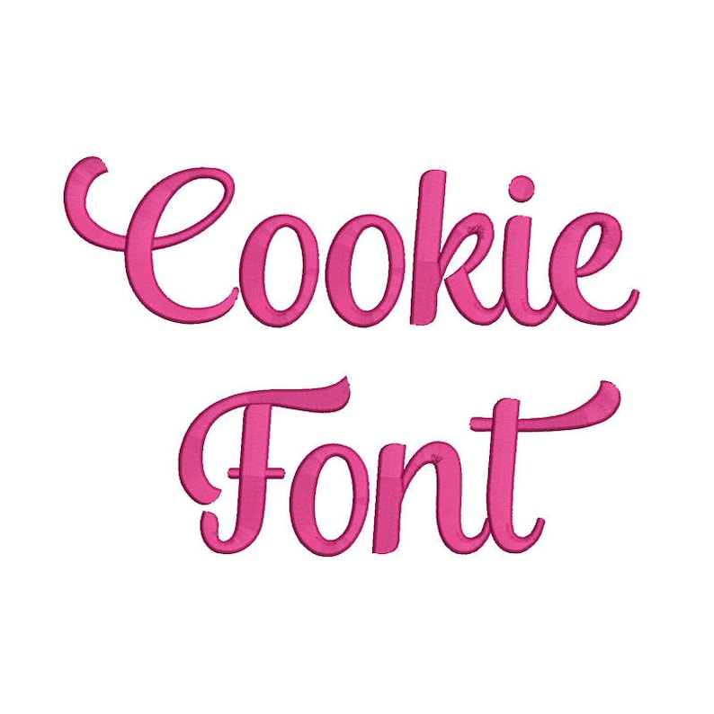 SALE 5 Size Cookie Font Embroidery Fonts 8 Formats Instant - Etsy